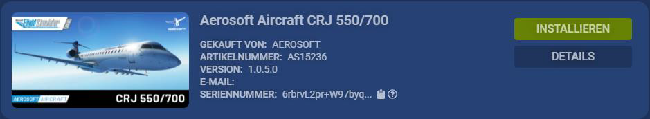 Ein Produkt installieren - Aerosoft One User Guide